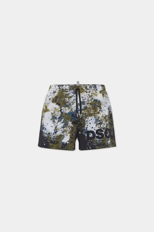 Dsquared2 Canadian Camouflage Midi Swim Boxer - Red