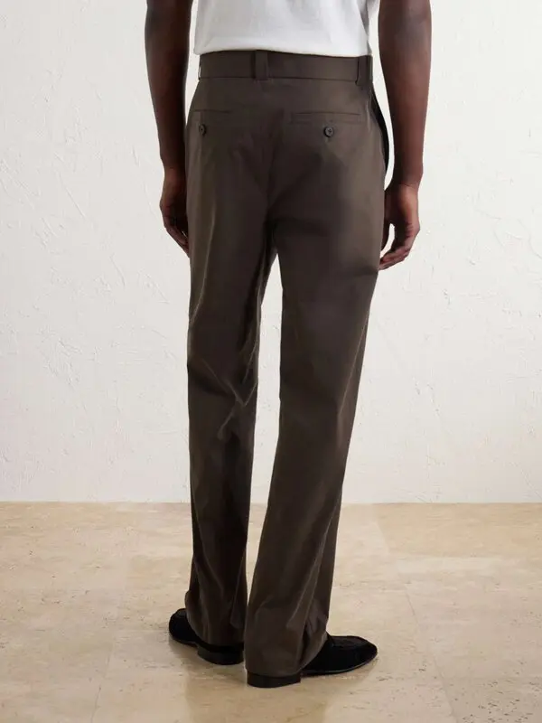 THE ROW Ottis Straight-leg Brushed Cotton-twill Trousers