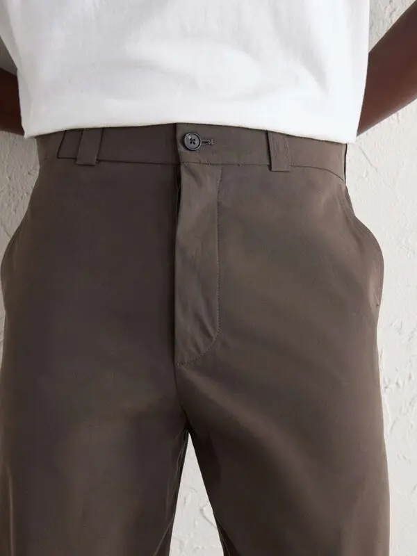 THE ROW Ottis Straight-leg Brushed Cotton-twill Trousers
