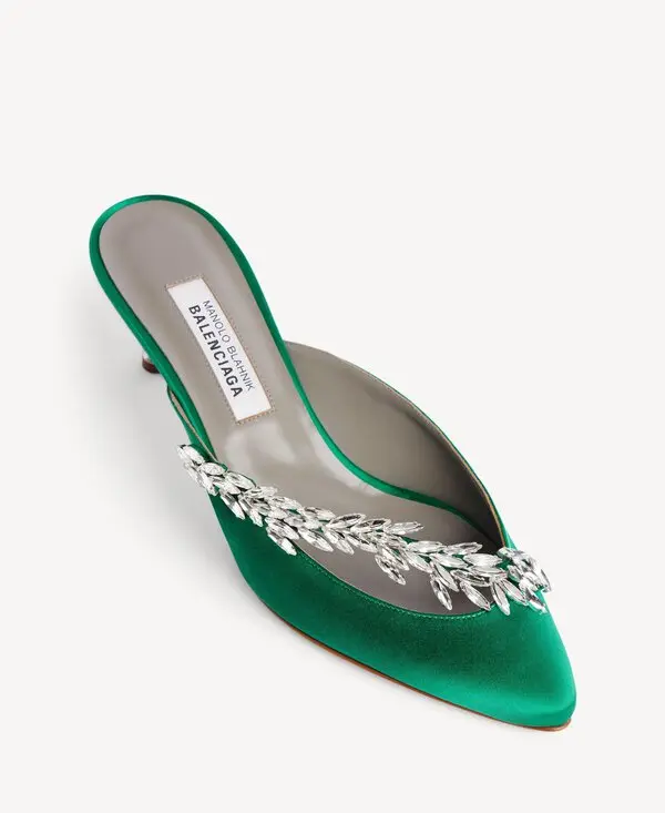 Balenciaga X Manolo Blahnik Almond-toe Mules