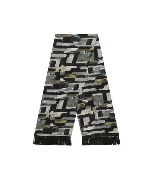 Dolce & Gabbana Abstract-print Silk Scarf - Black