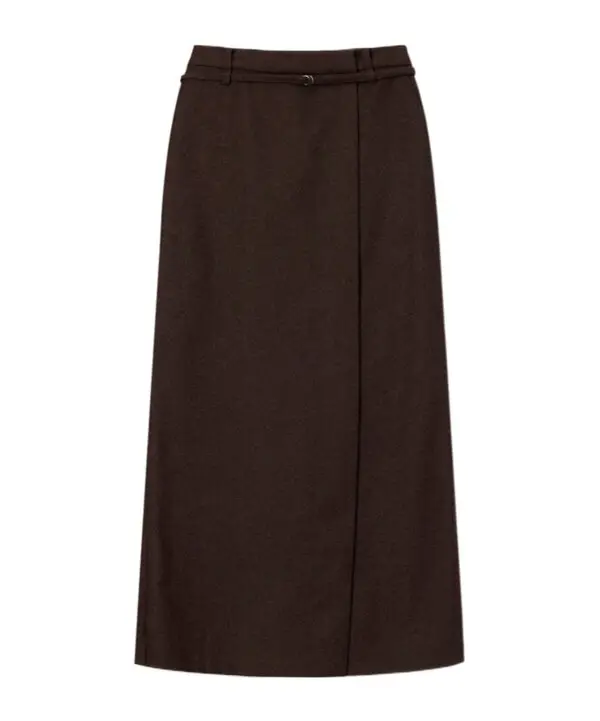 DUNST Maxi Wrap Skirt Brown