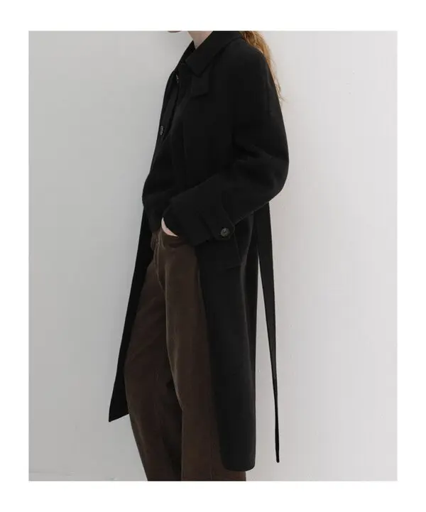 DUNST Belted Cashmere Mac Coat