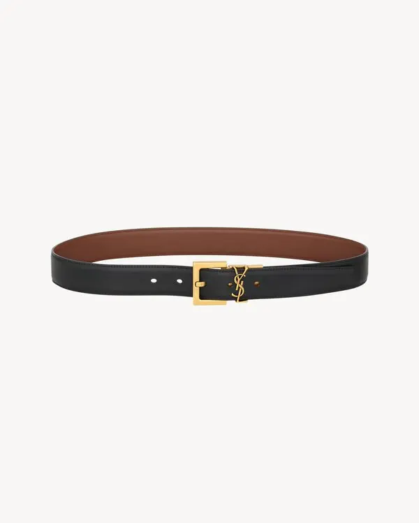 Saint Laurent Cassandre Reversible Belt