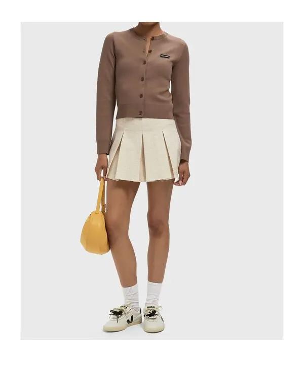 WRSTBHVR Pleated Logo-plaque Mini Skirt