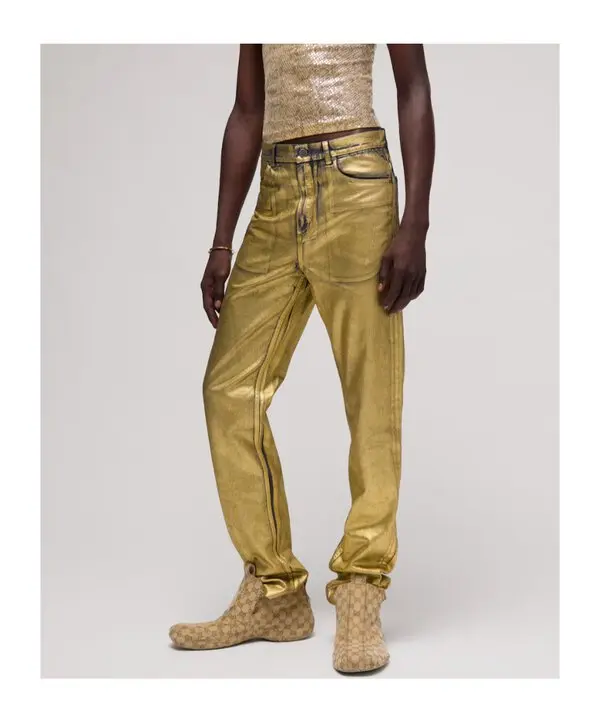 Gucci Slim Fit Coated Cotton Denim Pants