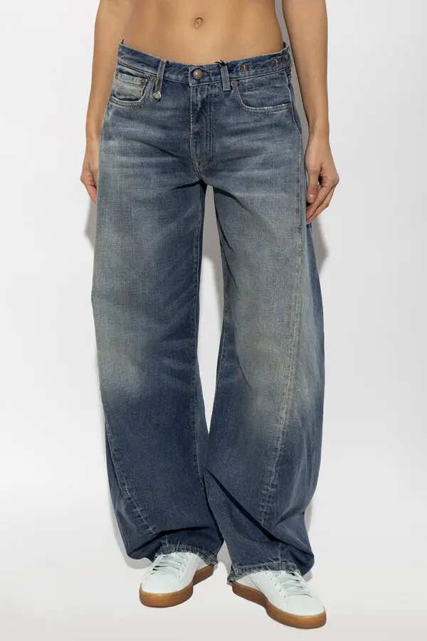R13 Faded Wide-leg Jeans