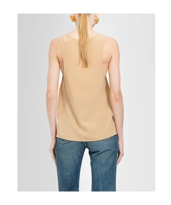 Saint Laurent Straight Hem Sleeveless Top