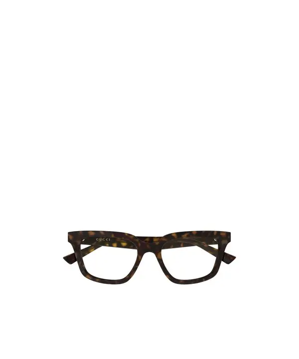 Gucci Geometric-frame Clear-lens Glasses - Black