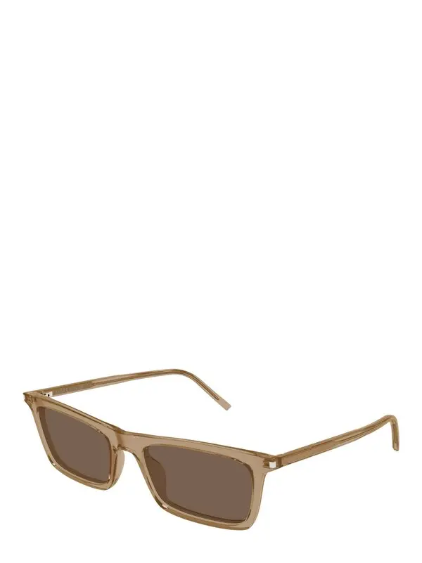 Saint Laurent Rectangle Frame Sunglasses - Brown
