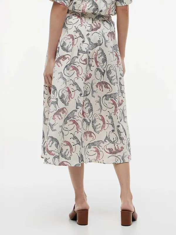 Tommy Hilfiger Pure Linen A-line Midi Skirt
