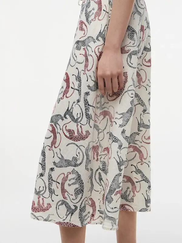 Tommy Hilfiger Pure Linen A-line Midi Skirt