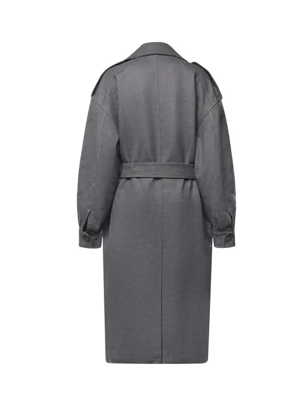 THE FRANKIE SHOP Double-breasted Long-sleeved Trench Coat