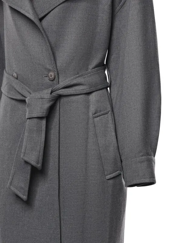 THE FRANKIE SHOP Double-breasted Long-sleeved Trench Coat