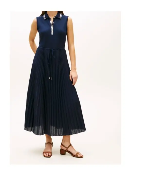 Tommy Hilfiger 1985 Pleated Sleeveless Midi Dress