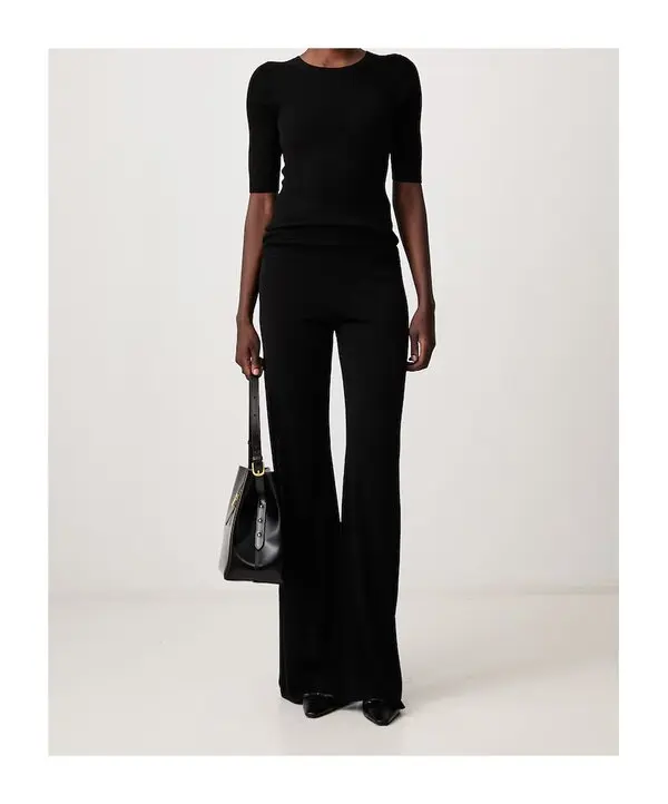Soeur High-waisted Knit Flare Pants