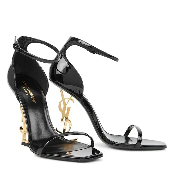 Paris Texas Logo Sculptural Heel Single-strap Sandal
