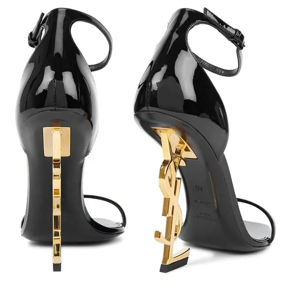 Paris Texas Logo Sculptural Heel Single-strap Sandal