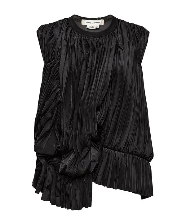 Comme Des Garçons Sleeveless Draped Pleated Blouse