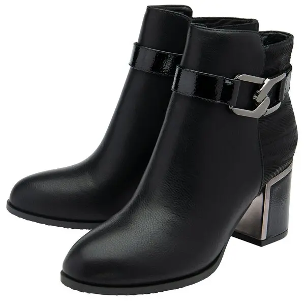Barbour Metal Buckle Block-heel Ankle Boot