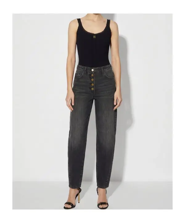 Elisabetta Franchi Button-up Faded-effect Jeans