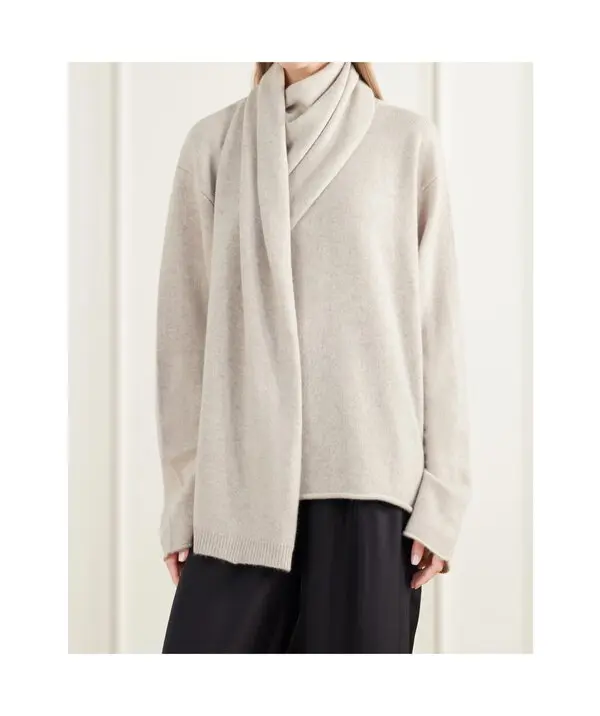Loulou De Saison Scarf-detailed Cashmere Sweater