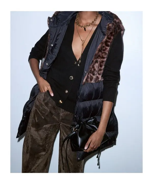 Liu Jo Leopard-print Panel Quilted Gilet