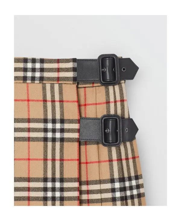 Burberry Lambskin Detail Vintage Check Kilt