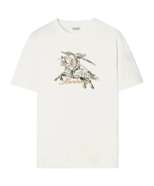 Burberry Etched Knight Crewneck T-shirt - Chalk White