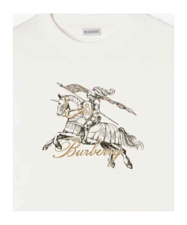Burberry Etched Knight Crewneck T-shirt - Chalk White