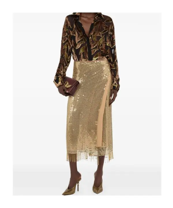 Roberto Cavalli Embellished Fringe Skirt