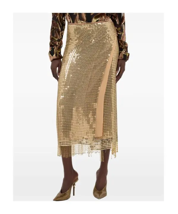 Roberto Cavalli Embellished Fringe Skirt