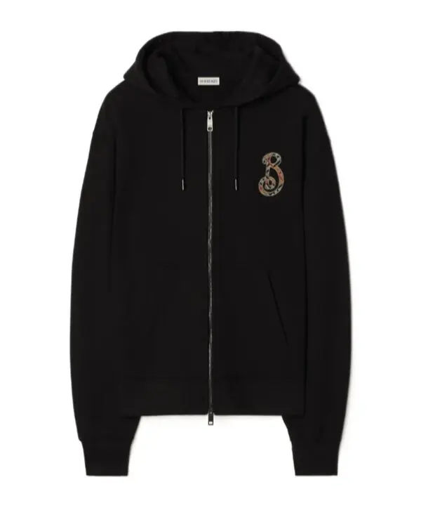 Burberry Check B Motif Cotton Zip Hoodie