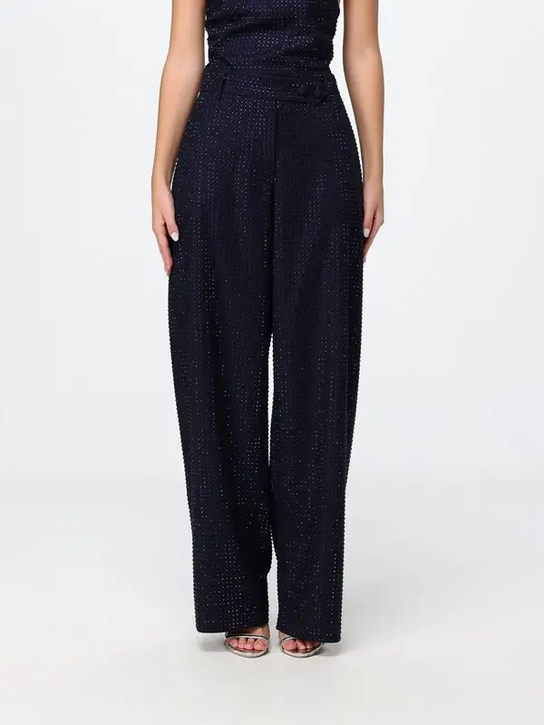 Pinko Rhinestone-embellished Wide-leg Trousers