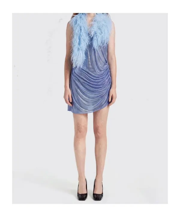 Giuseppe Di Morabito Draped Feather Mini Dress