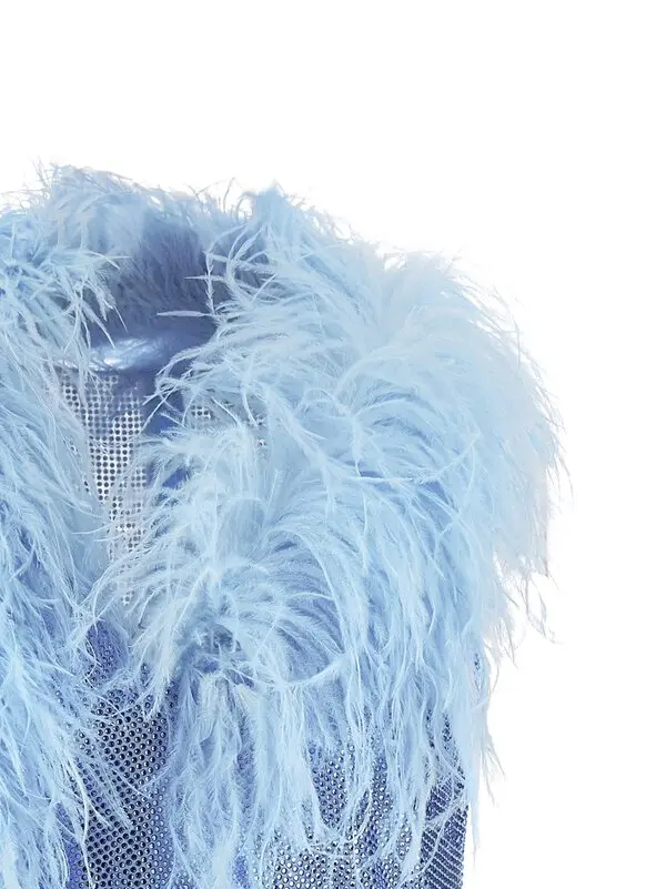 Giuseppe Di Morabito Draped Feather Mini Dress