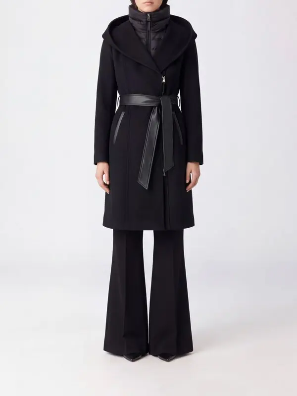Mackage Shia Belted Funnel-neck Coat