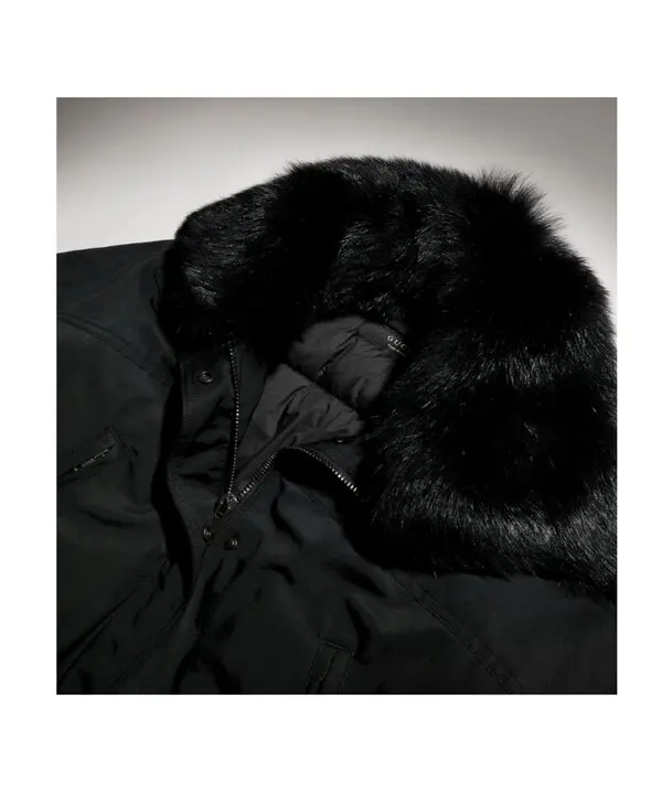 Gucci Technical Cotton Faille Jacket With Shearling