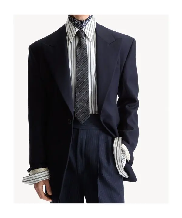 Saint Laurent Striped Jacquard Tie