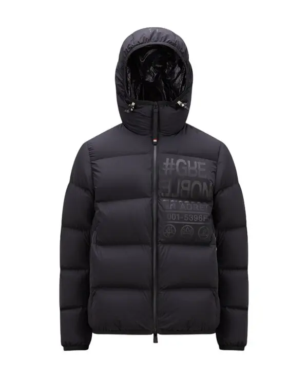 Moncler Adret Logo Printed Padded Jacket - Black
