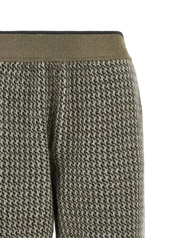 Brunello Cucinelli Mohair, Virgin Wool And Cashmere Sparklin Ghoundstooth Knit Track Trousers