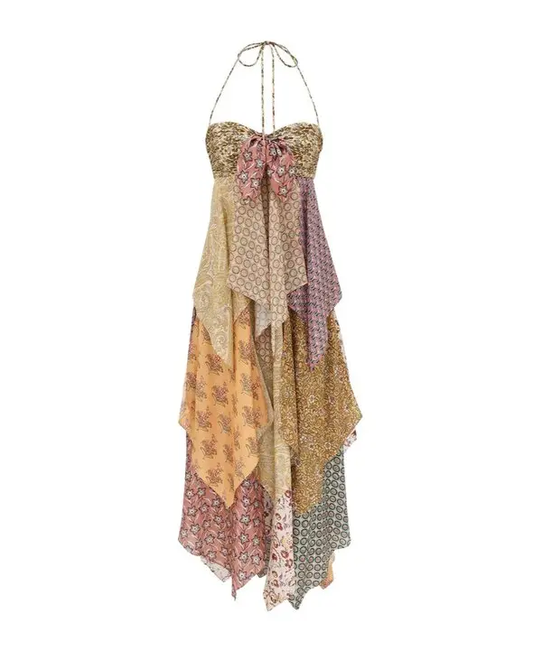 Zimmermann Fairlight Scarf Halter Dress - Nude