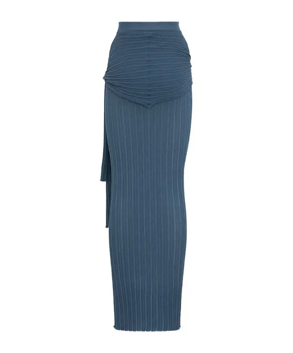 Giuseppe Di Morabito Ribbed Knit Skirt With Draped Sash
