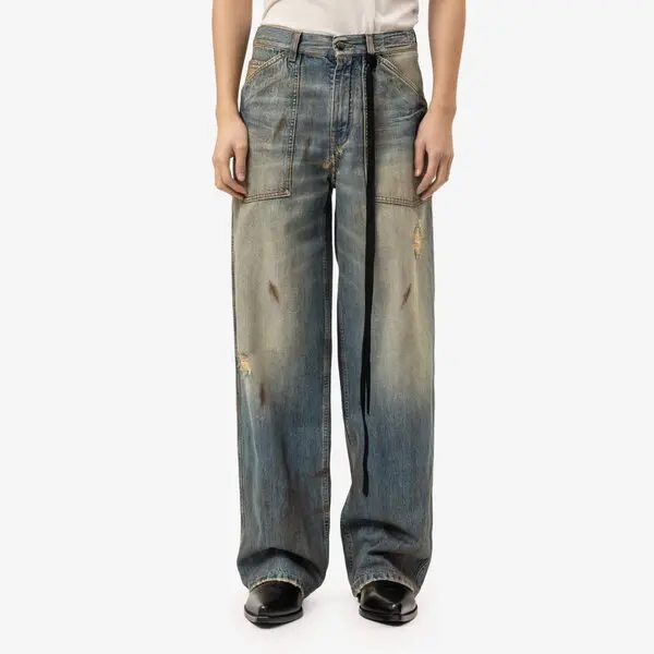 ANN DEMEULEMEESTER Distressed Wide-leg Jeans