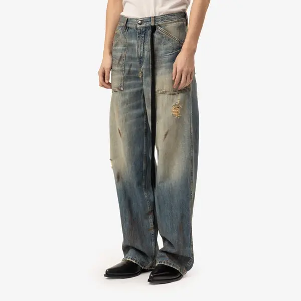 ANN DEMEULEMEESTER Distressed Wide-leg Jeans