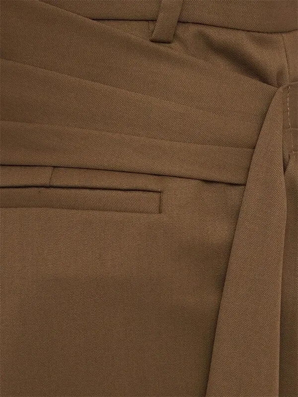 Giuseppe Di Morabito Wide Leg Wool Trousers With Draped Waistband