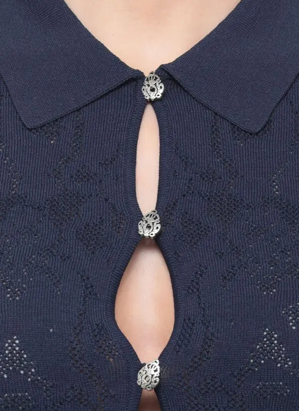 DONDUP Lace Cut-out Cropped Cardigan