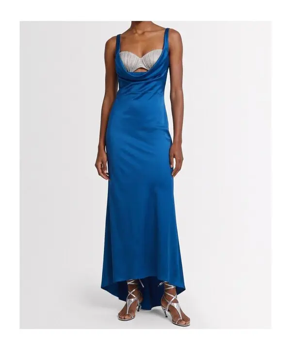Giuseppe Di Morabito Long Dress With Crystal Bra Detail