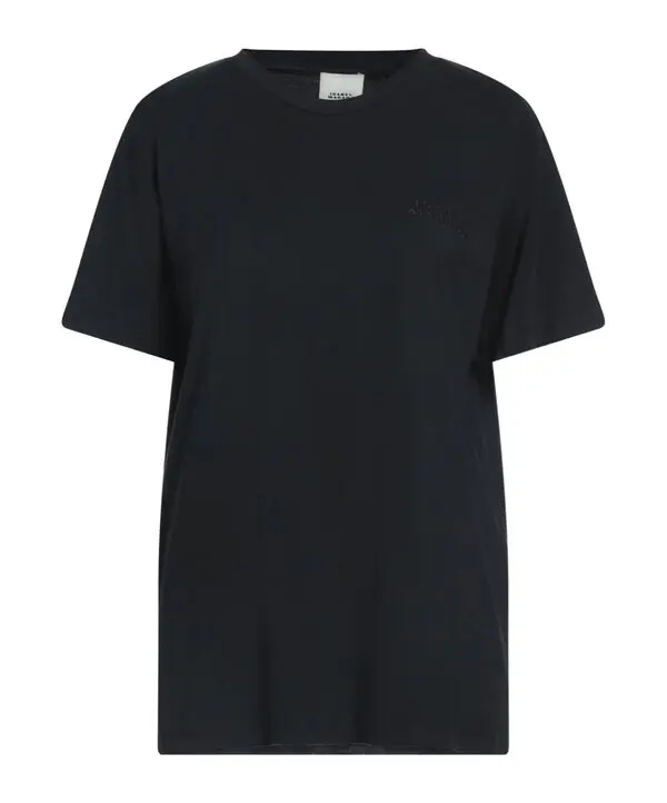Isabel Marant Étoile Crew Neck Cotton T-shirt With Debossed Logo - Black