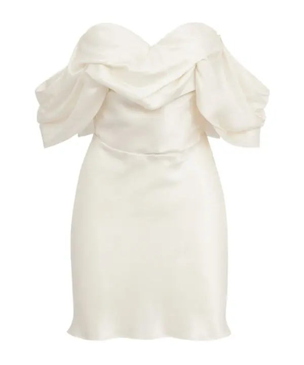 Giuseppe Di Morabito Draped Short Silk Dress - White